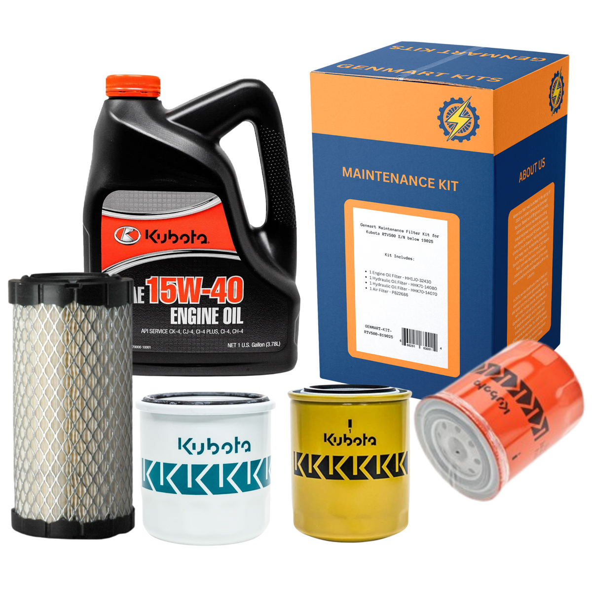 Genmart Maintenance Filter Kit for Kubota RTV500 (serial number 19024